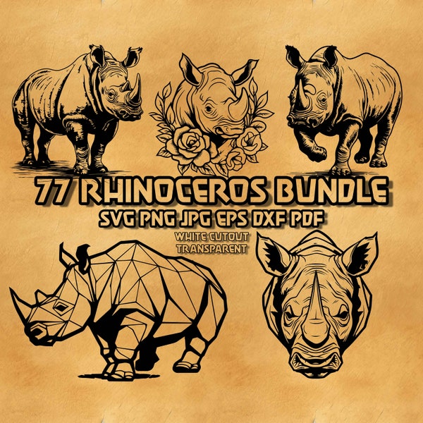 Rhino Svg - Etsy UK