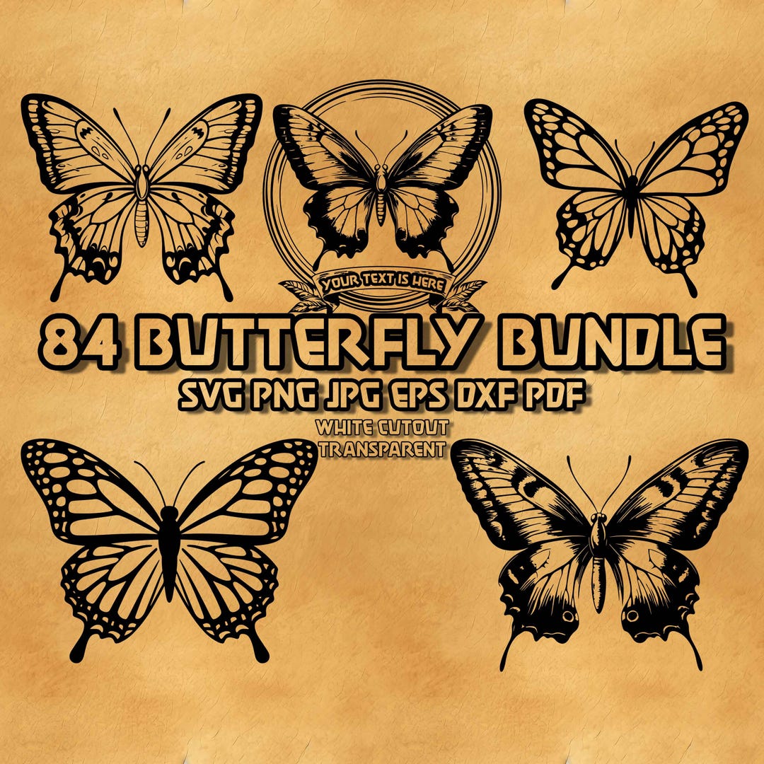 Spring Butterfly SVG Bundle, Elegant Nature Butterfly Art Png, Nature ...