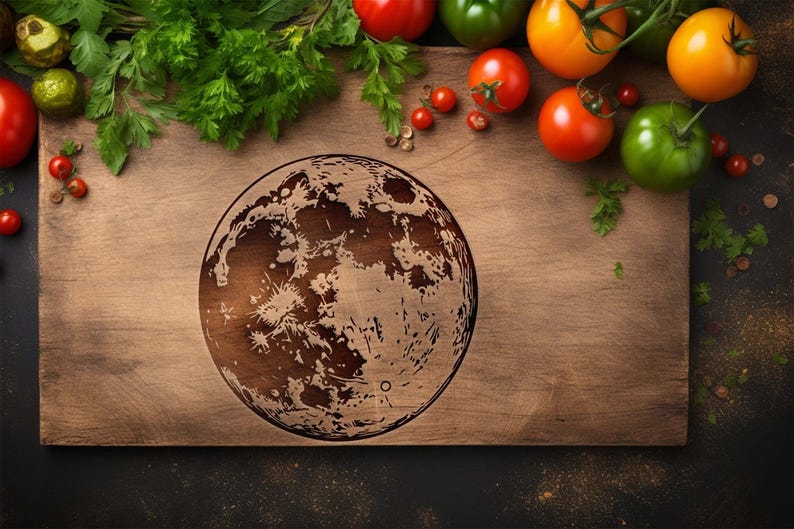 Full Moon SVG Bundle: Lunar Space Clipart, Engrave Vector (digital ...
