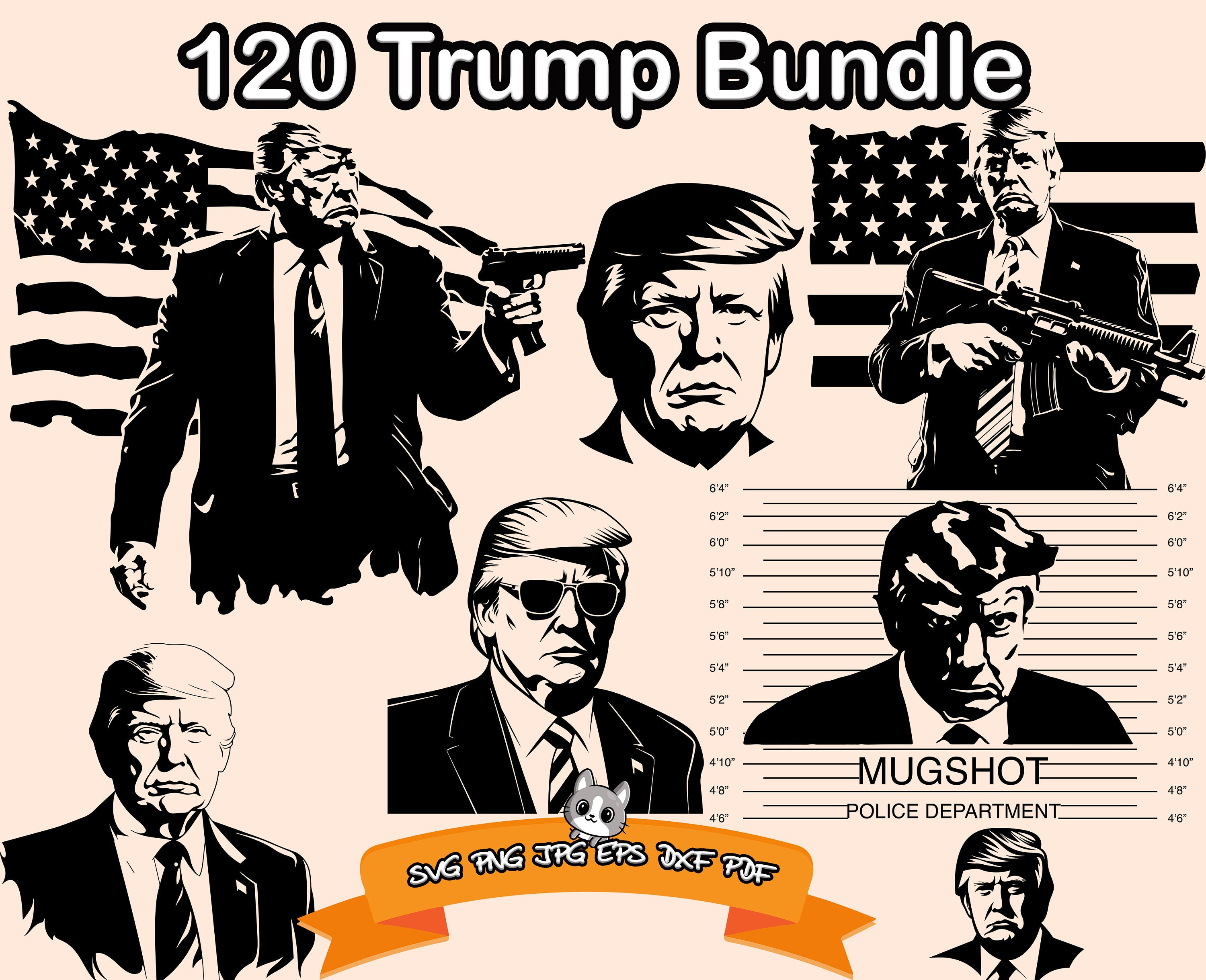 Trump Svg Bundle Mugshot Trump Svg Trump Mug Shot Svgs - Etsy UK