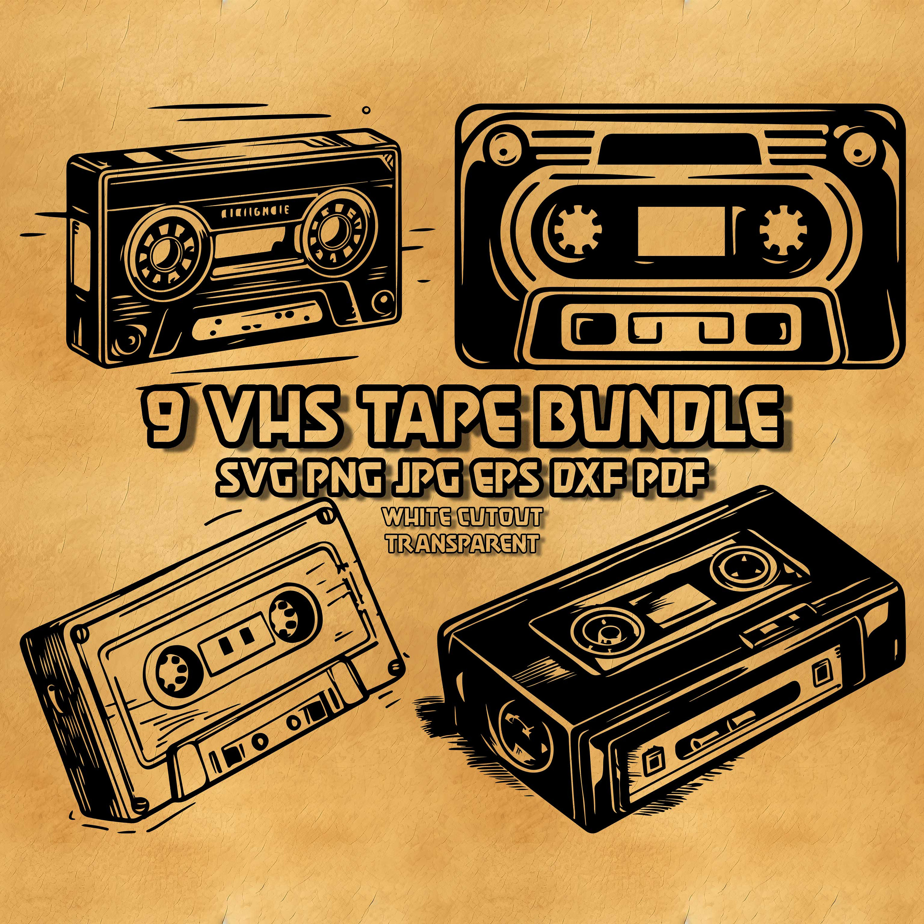 VHS Tape Svg Bundle, Vhs Cassette SVG Png Bundle, VHS Vector ...