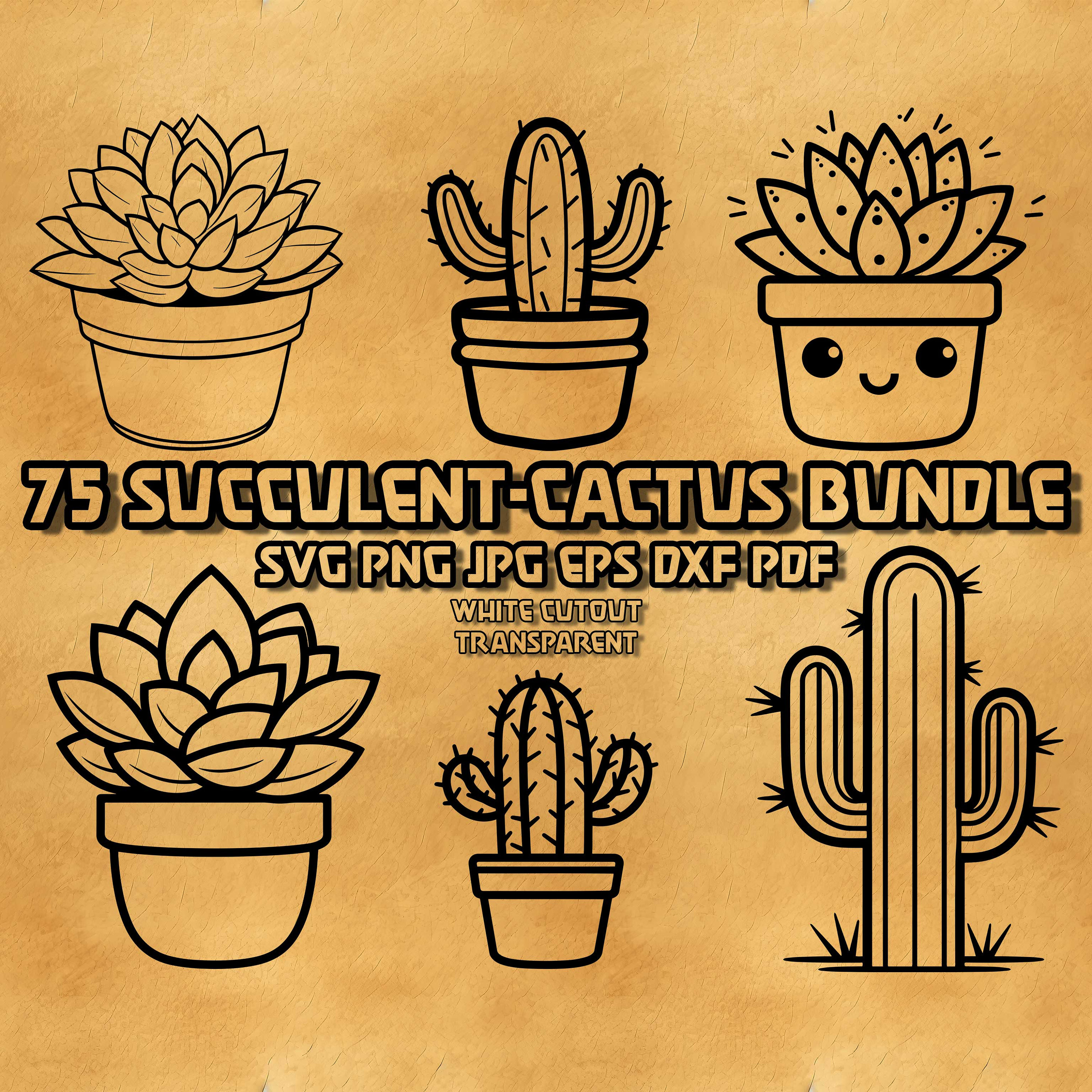 Succulent Svg Bundle, Cactus Bundle Svg Png , Succulent Clipart ...