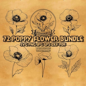 Poppy Flower SVG Bundle, Poppy Flower Monogram, Memorial Day Crafts ...