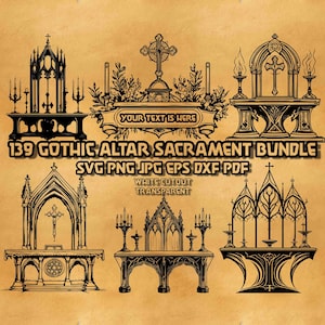 Gothic Altar Sacrament Svg Bundle, Religious and Medieval Designs for ...