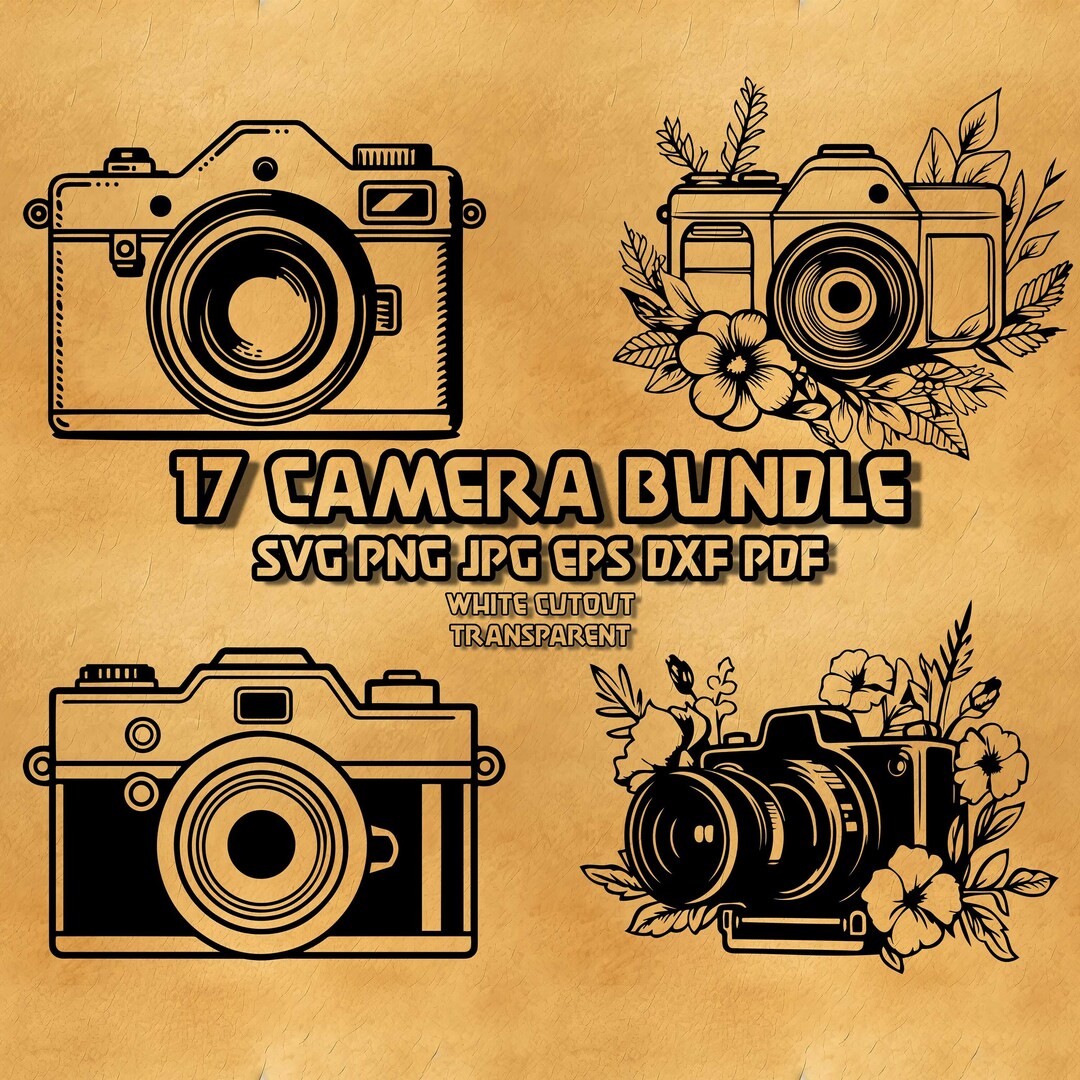 Camera Svg Bundle, Floral Camera Svg, Vintage Camera Svg, Photographer ...