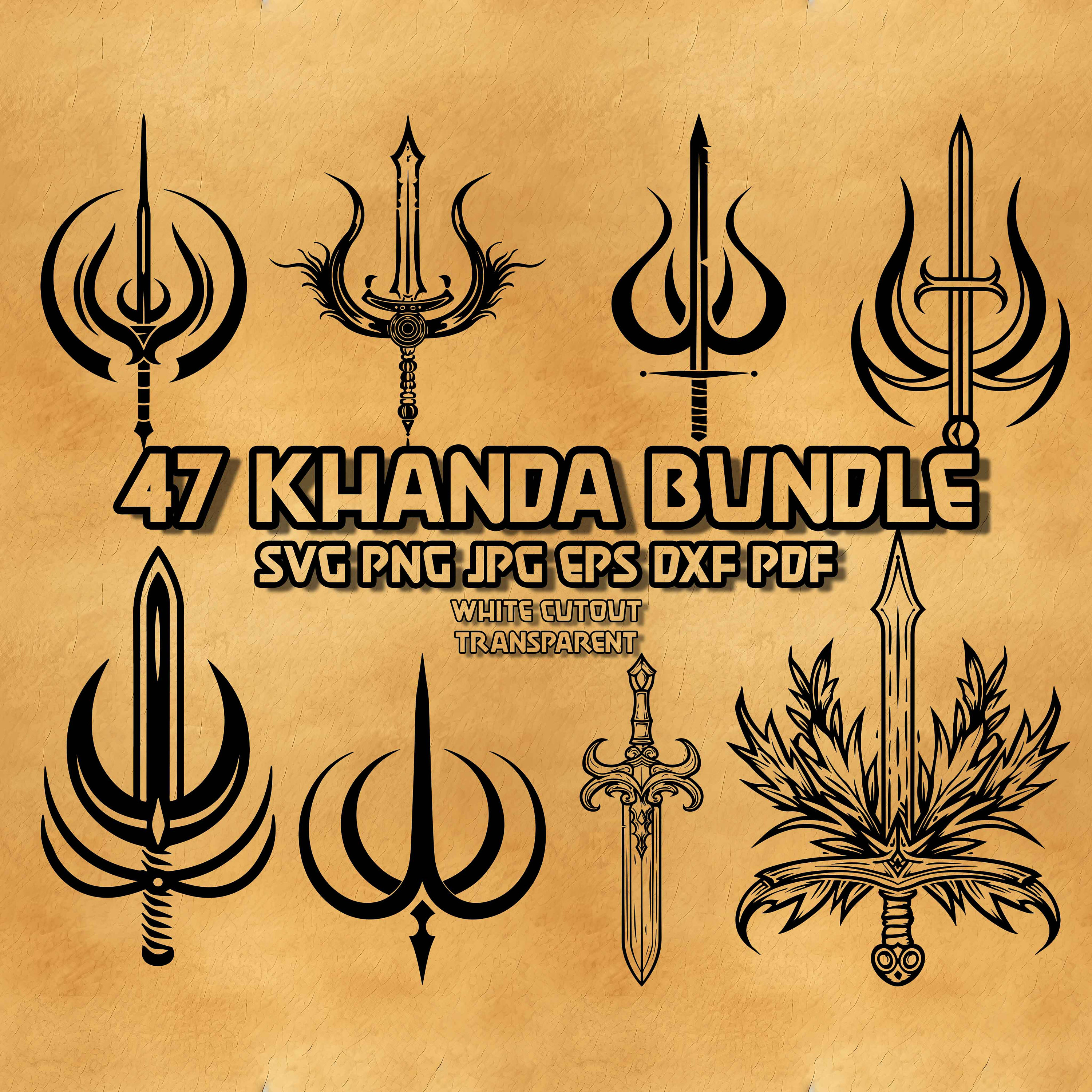 Khanda Svg Bundle, Sikh Svg Designs, Sikhism Symbol Variation Svg ...