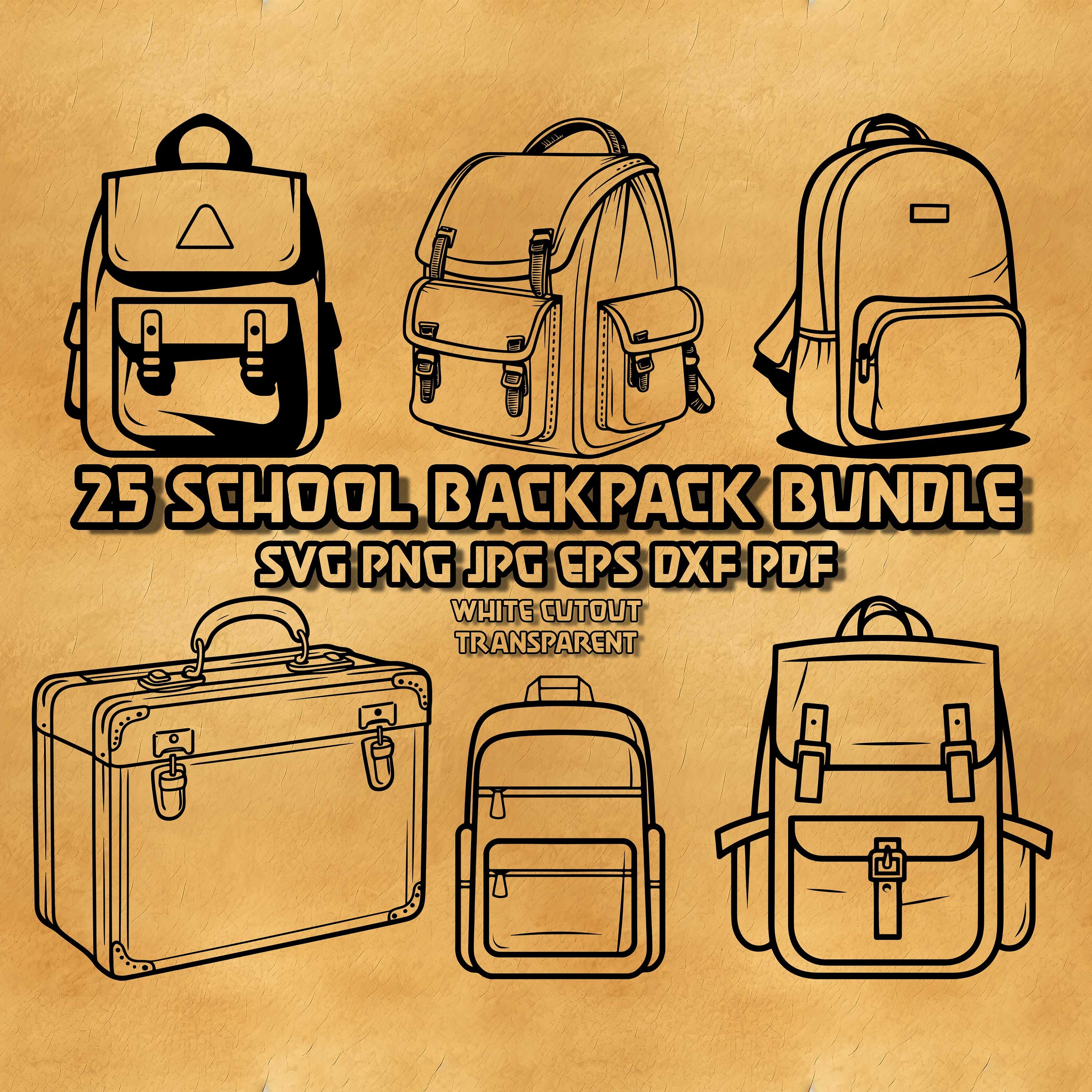 School Backpack SVG, School Supplies Svg, Bookbag Back to School SVG ...