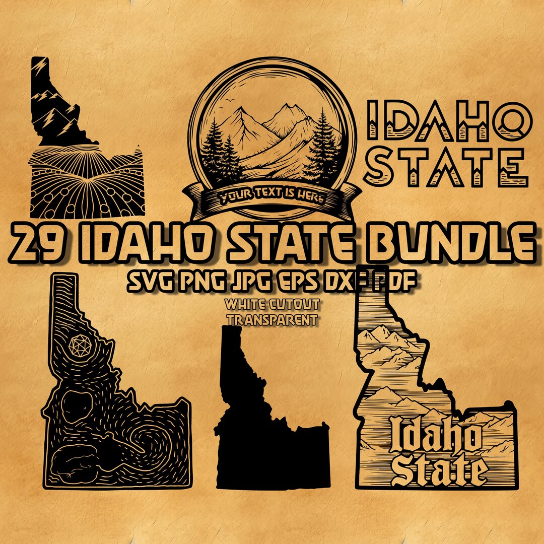 Idaho State Outline SVG Bundle: Gem State Designs (digital Product) - Etsy