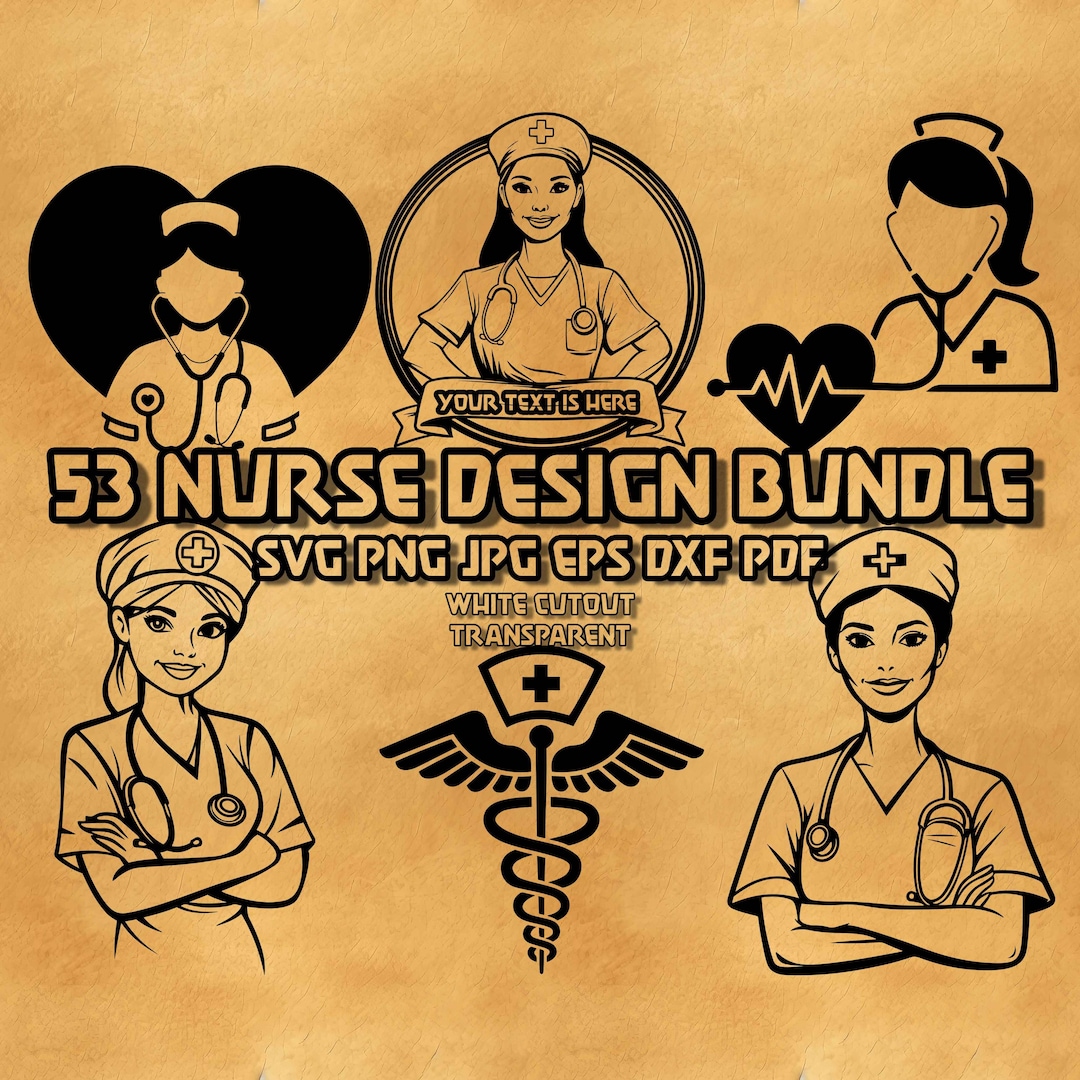 Nurse Design SVG Bundle: Medical Illustrations (digital Files) - Etsy
