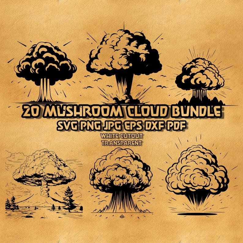 Fallout Mushroom Cloud Svg, Atom Bomb Cloud Svg, Oppenheimer Bomb Svg ...