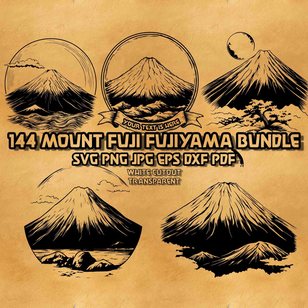 Mount Fuji Fujiyama SVG Bundle,iconic Japanese Volcanic Mountain, Travel Art, and Nature-themed ...