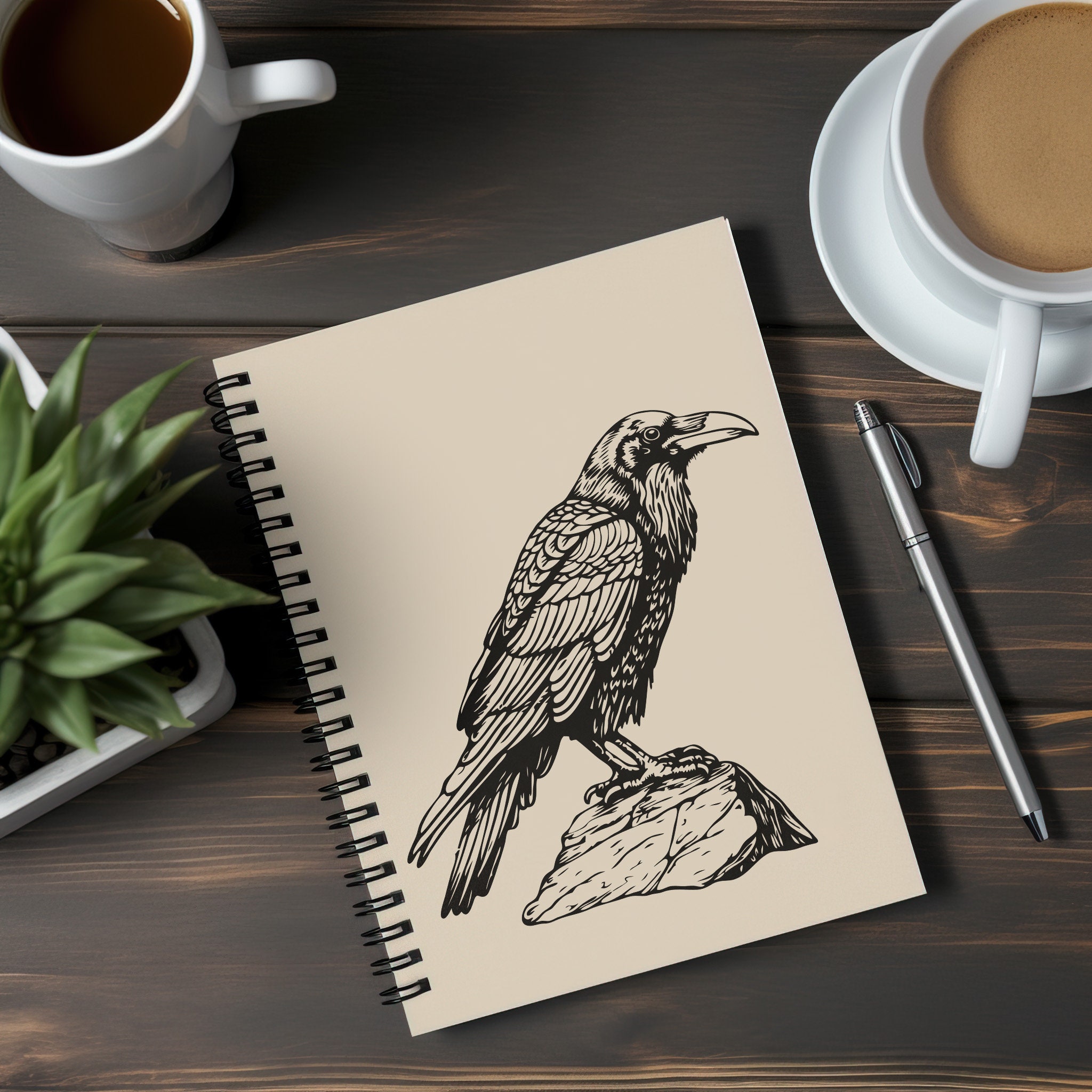 Raven Vintage Svg Bundle, Personalized Raven Svg, Gothic Raven Svg ...