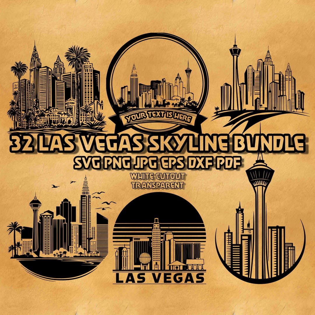 Las Vegas Skyline SVG Bundle, Skyline Casino Png, Casino City Las Vegas ...