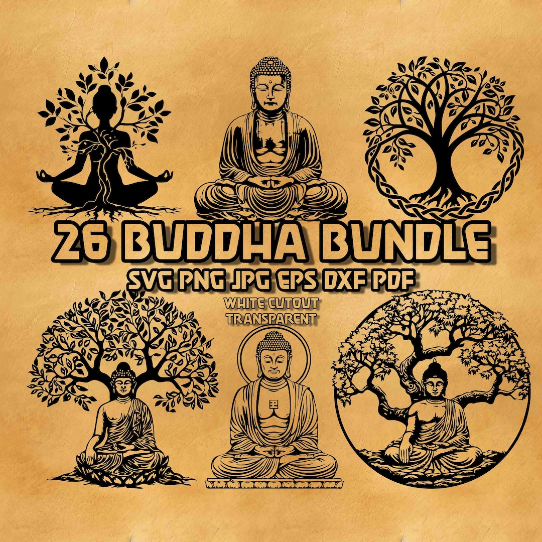 Buddha Svg Bundle, Meditation Tree Svg, Buddhism Svg, Yoga Svg Bundle ...