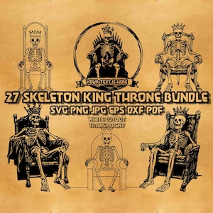 Skeleton King Throne SVG Bundle: Gothic Fantasy Clipart - Etsy