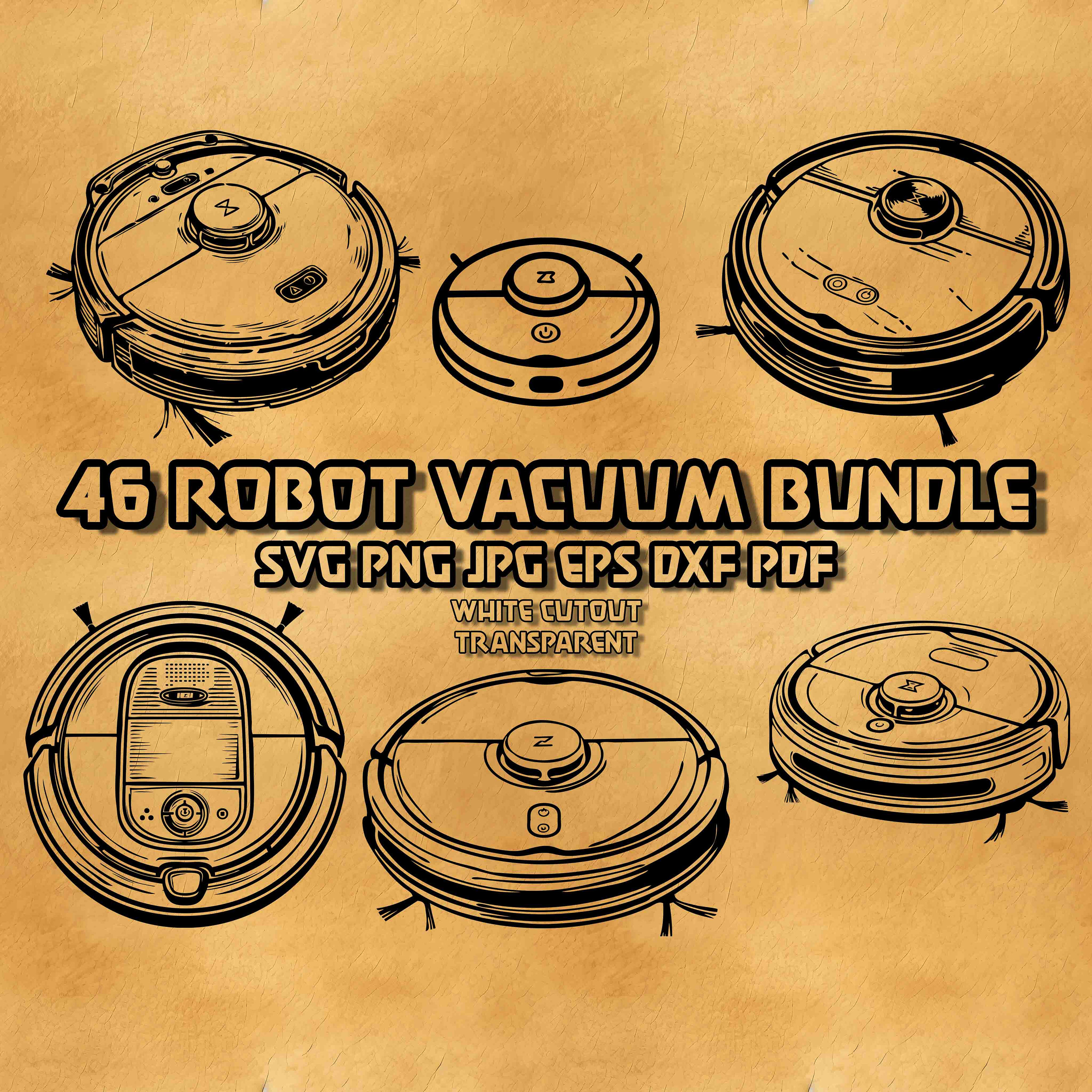 Robot Vacuum Svg Bundle, Robotic Vacuum Svg, Robotic Vacuum Cleaner Svg ...