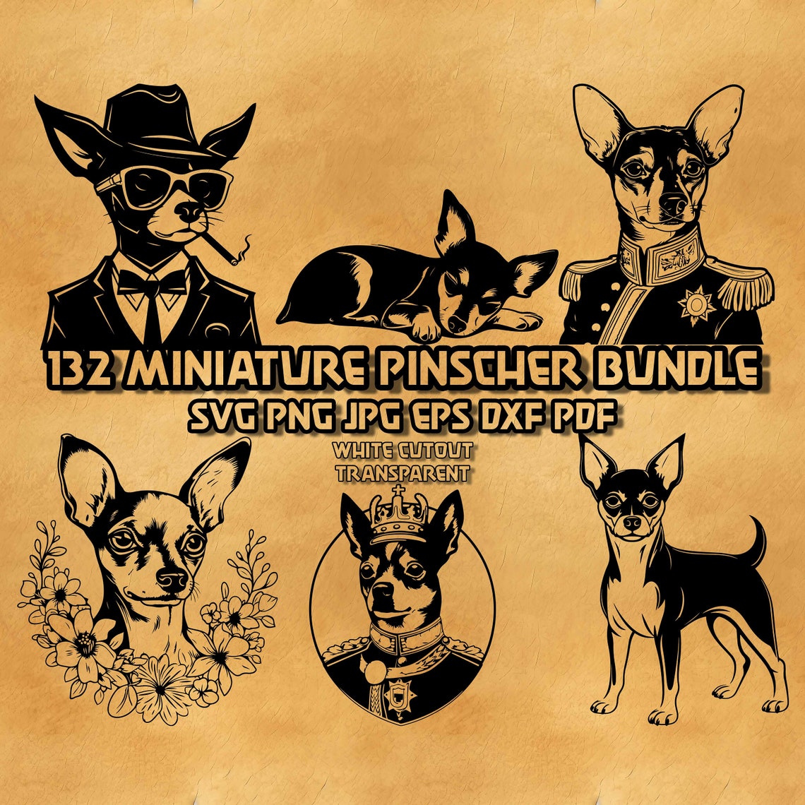 Miniature Pinscher Svg Bundle, Miniature Pinscher Face Svg, Min Pin Svg ...