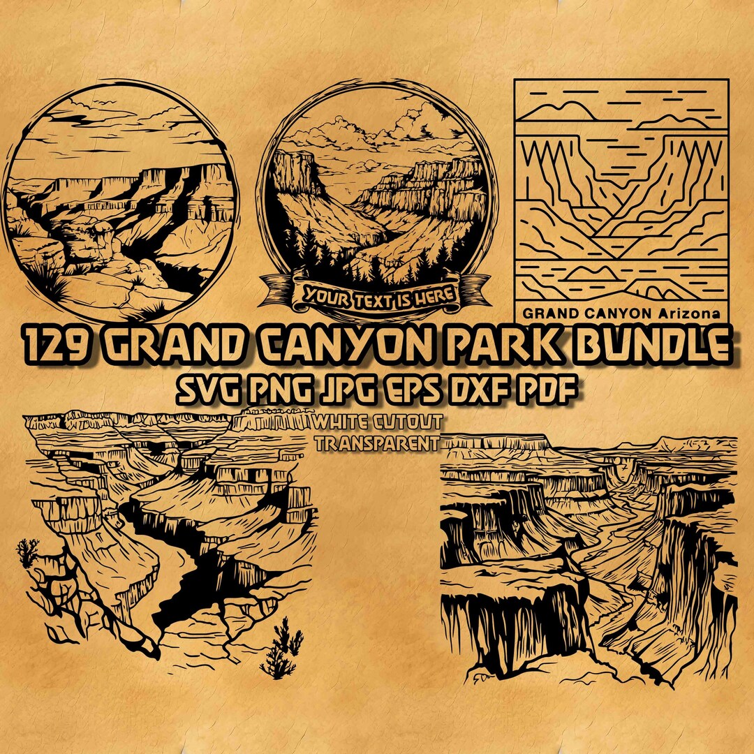 Grand Canyon Park SVG Bundle, Scenic National Park Monogram Desert ...