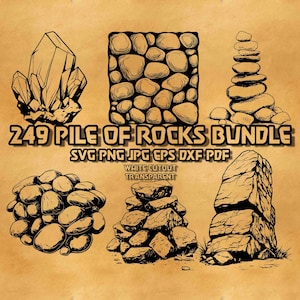 Pile of Rocks Svg Bundle, Pebble Svg, Boulder Stack Svg, Big Rock Svg ...
