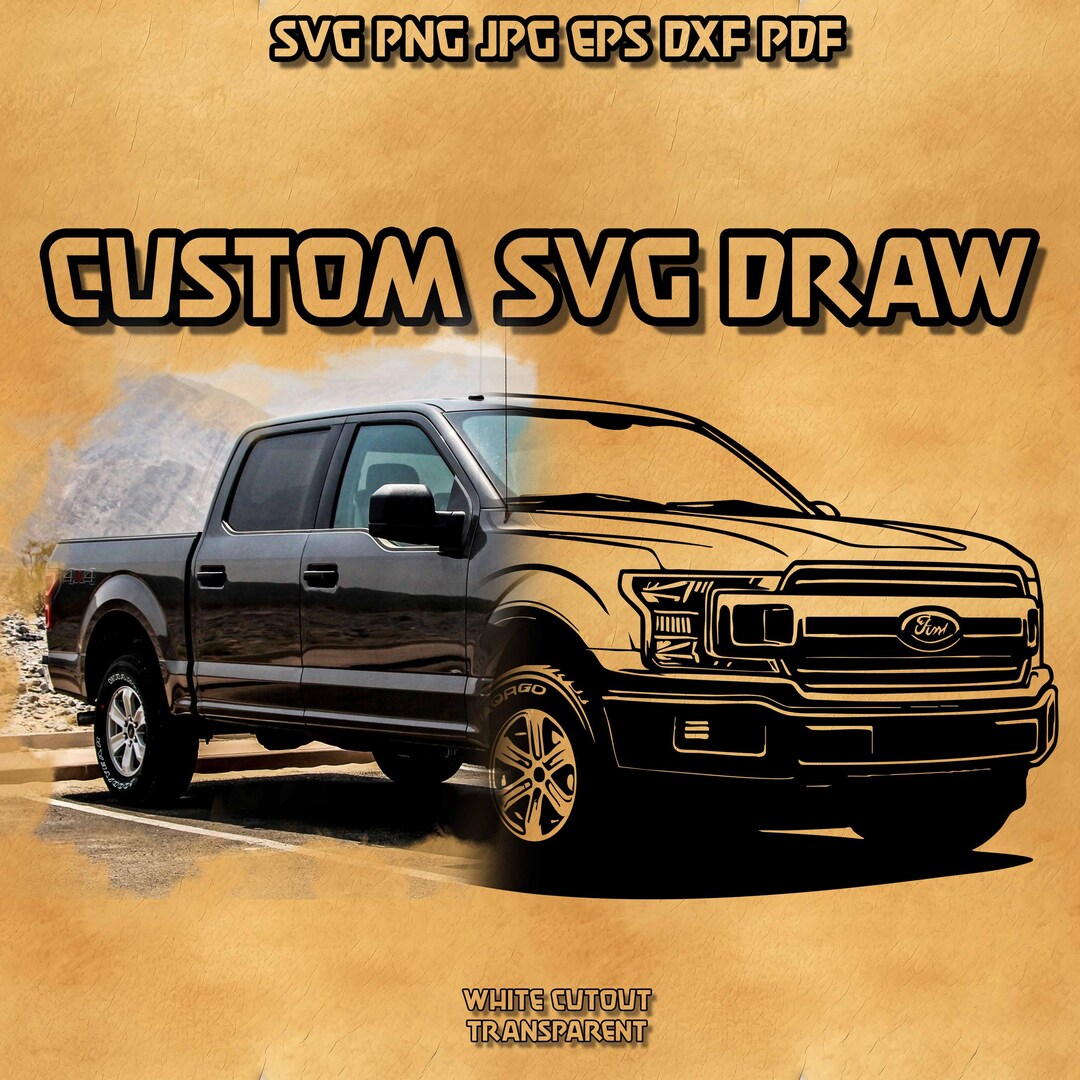 Custom Car Line Art Drawing: Black and White Vector (digital Product - Etsy