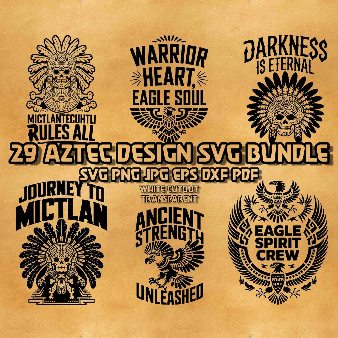 Aztec Design SVG Bundle: Skull Warrior, Eagle Spirit (digital Product ...