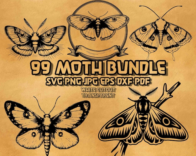Moth Svg Bundle, Celestial Moth Svg, Mystical Moth Svg, Witch Moth Svg ...
