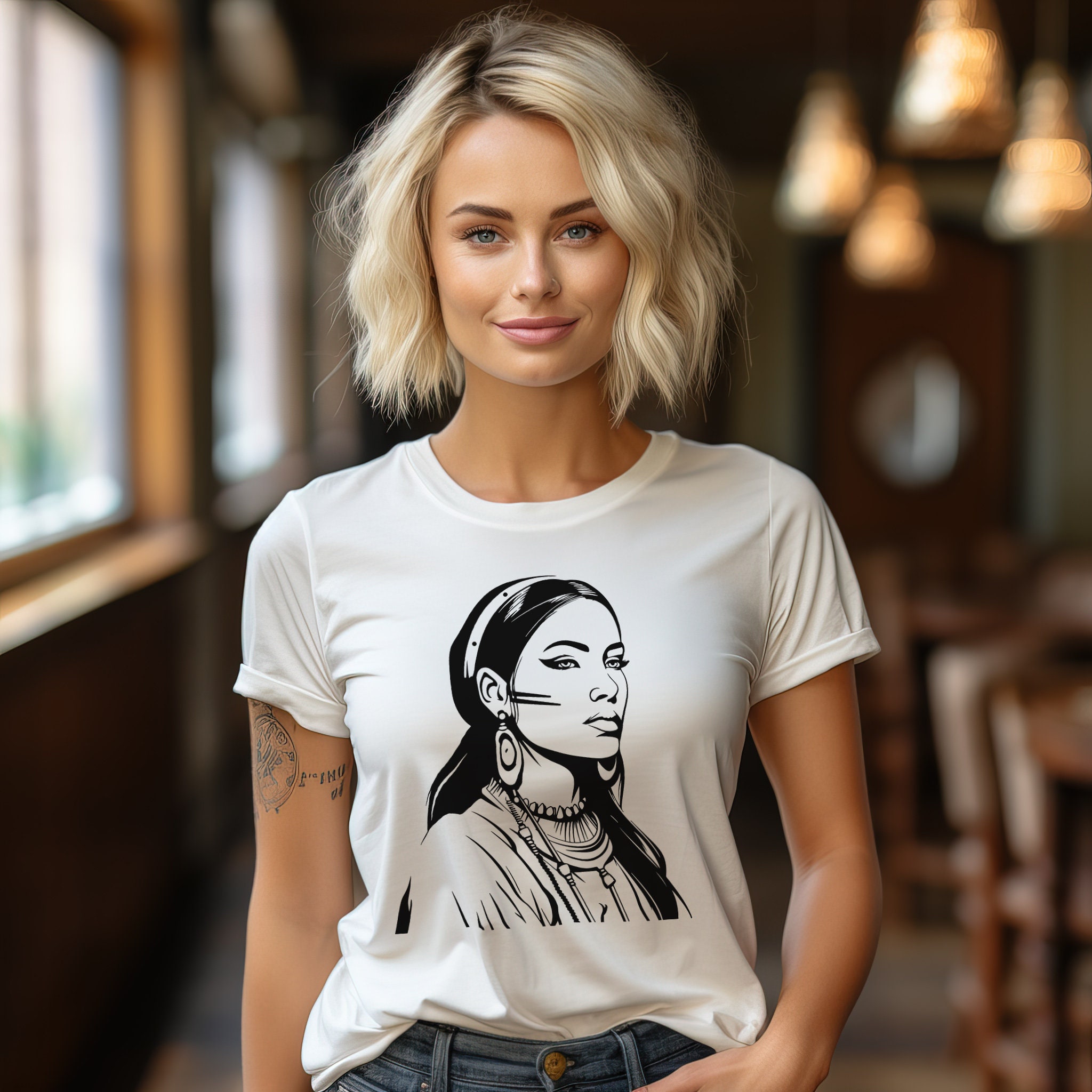 Native American SVG Bundle: Warrior Girl, Indian Chief (digital ...