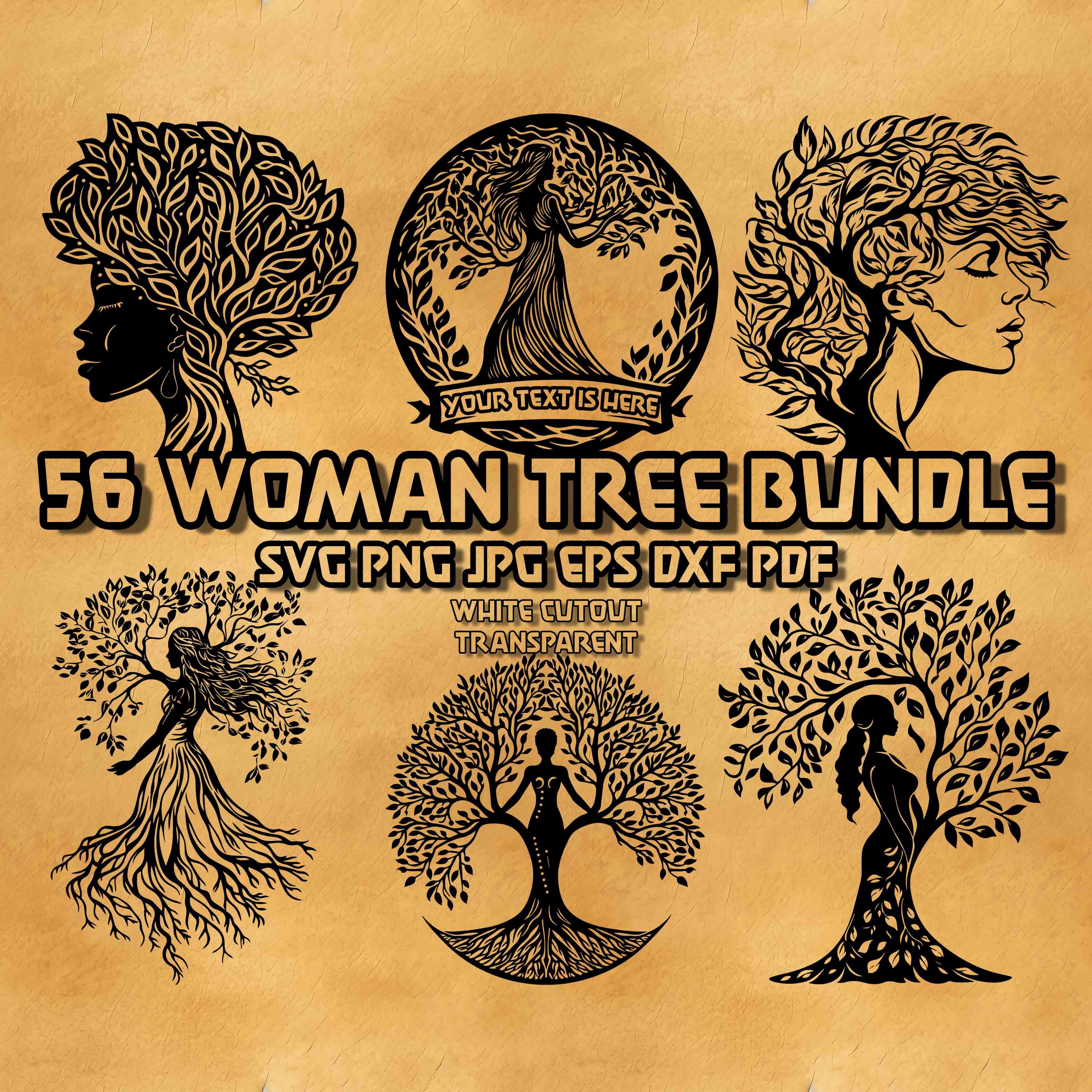 Floral Woman Tree SVG Bundle: Graceful Design (digital Download) - Etsy
