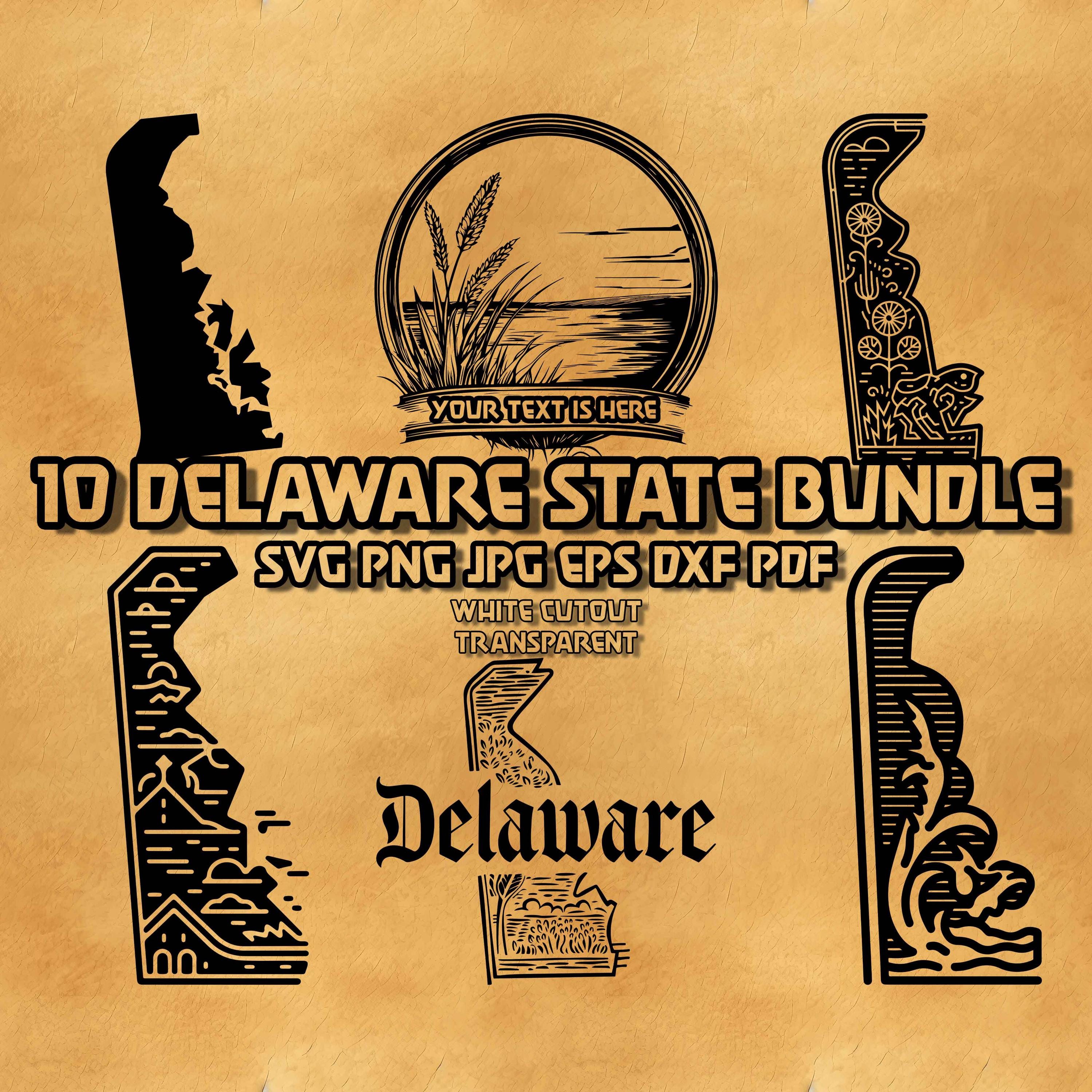 Delaware State Outline Svg Bundle, U.S. First State Outline Png, State ...