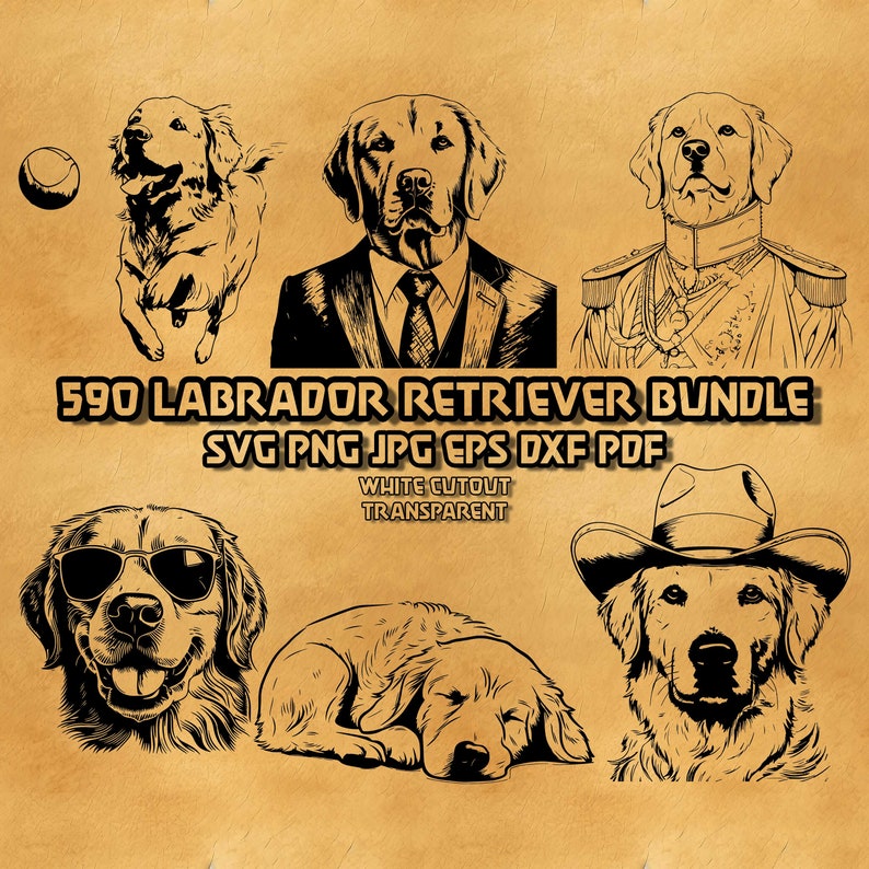 Labrador Retriever SVG Bundle: Sleeping, Astronaut, Mafia Dog (digital ...