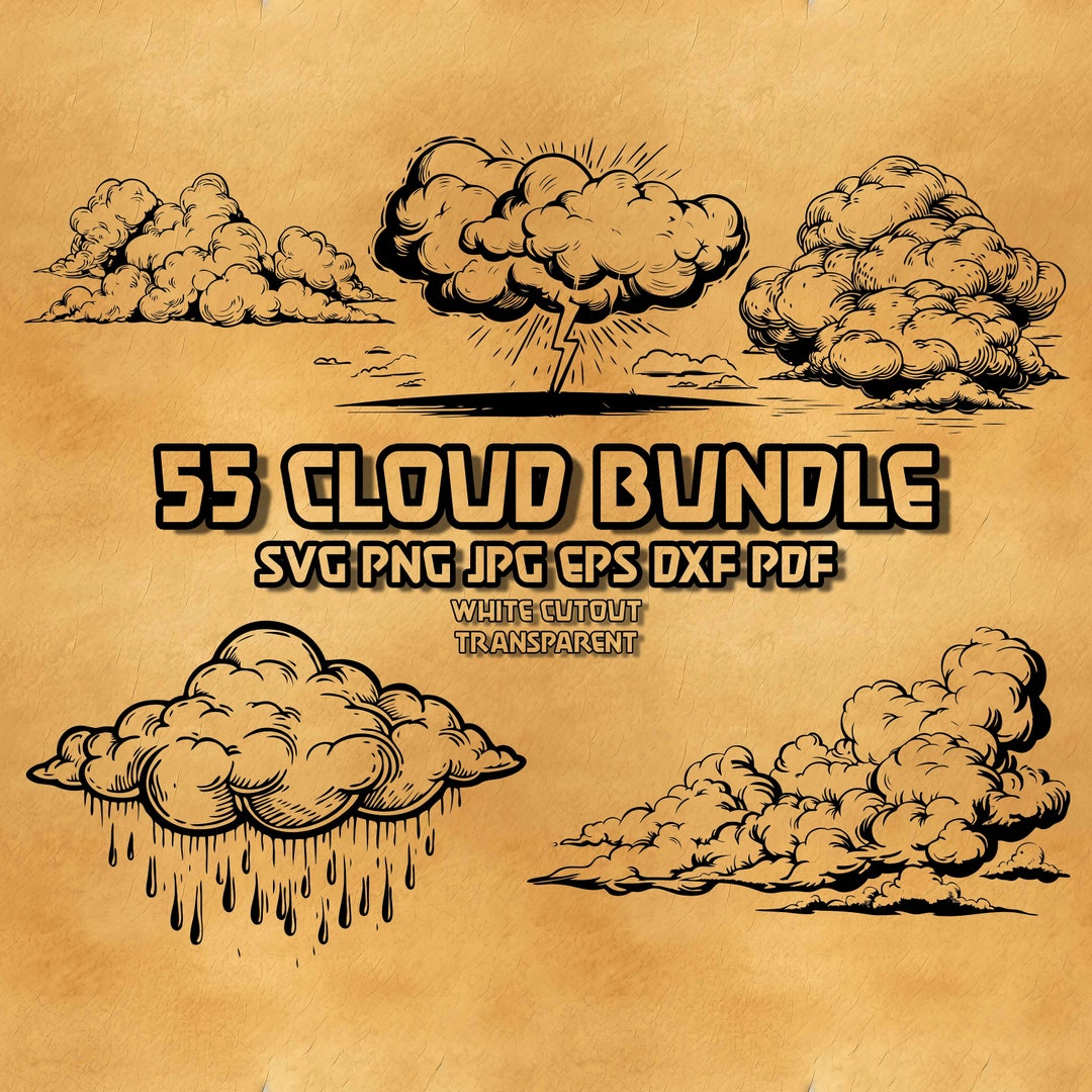 Cloud SVG Bundle: Weather Theme Designs (digital Download) - Etsy