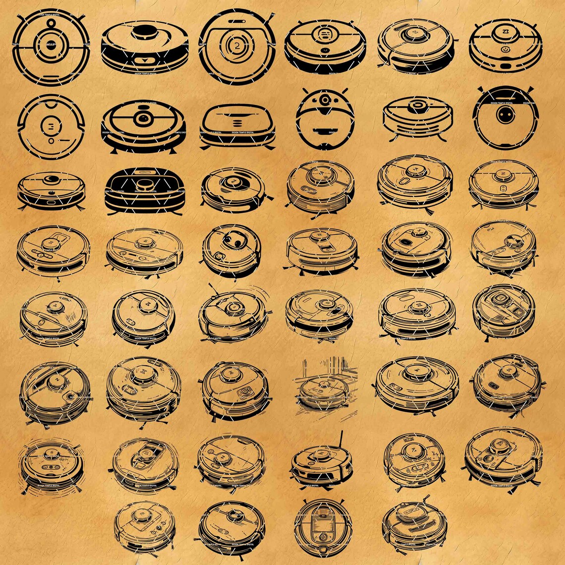 Robot Vacuum Svg Bundle, Robotic Vacuum Svg, Robotic Vacuum Cleaner Svg ...