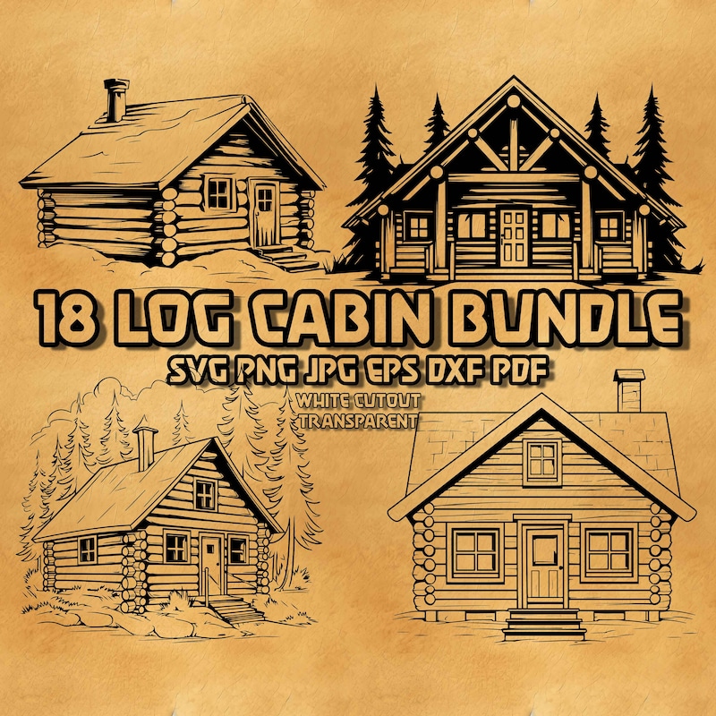 Log Cabin Art - Etsy