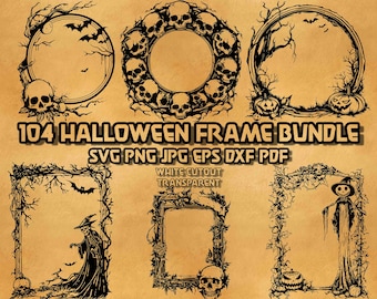 Halloween Frame Svg Bundle, Halloween Skull Svg Bundle, Halloween ...