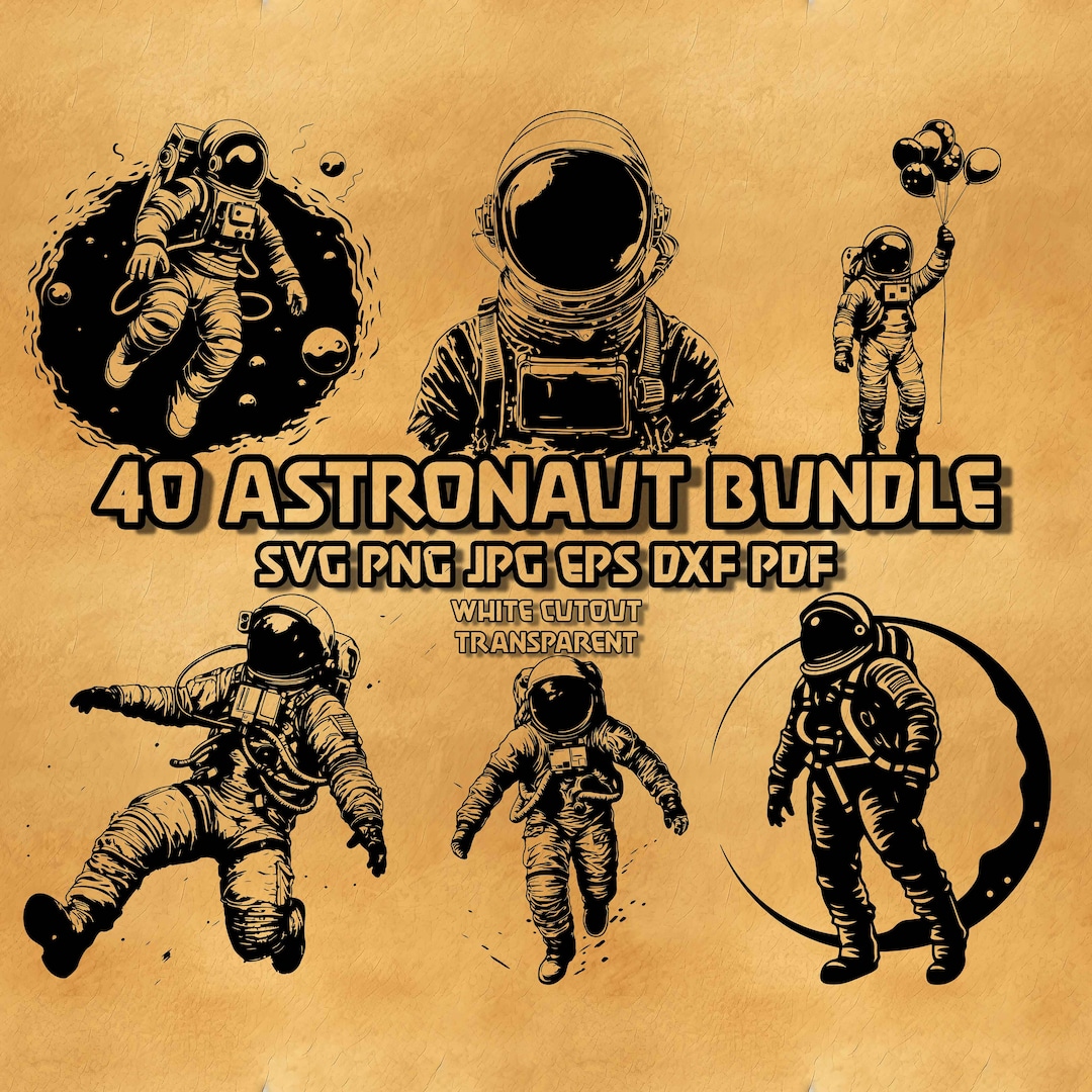 Astronaut SVG Bundle: Moon & Space Designs (digital Files) - Etsy
