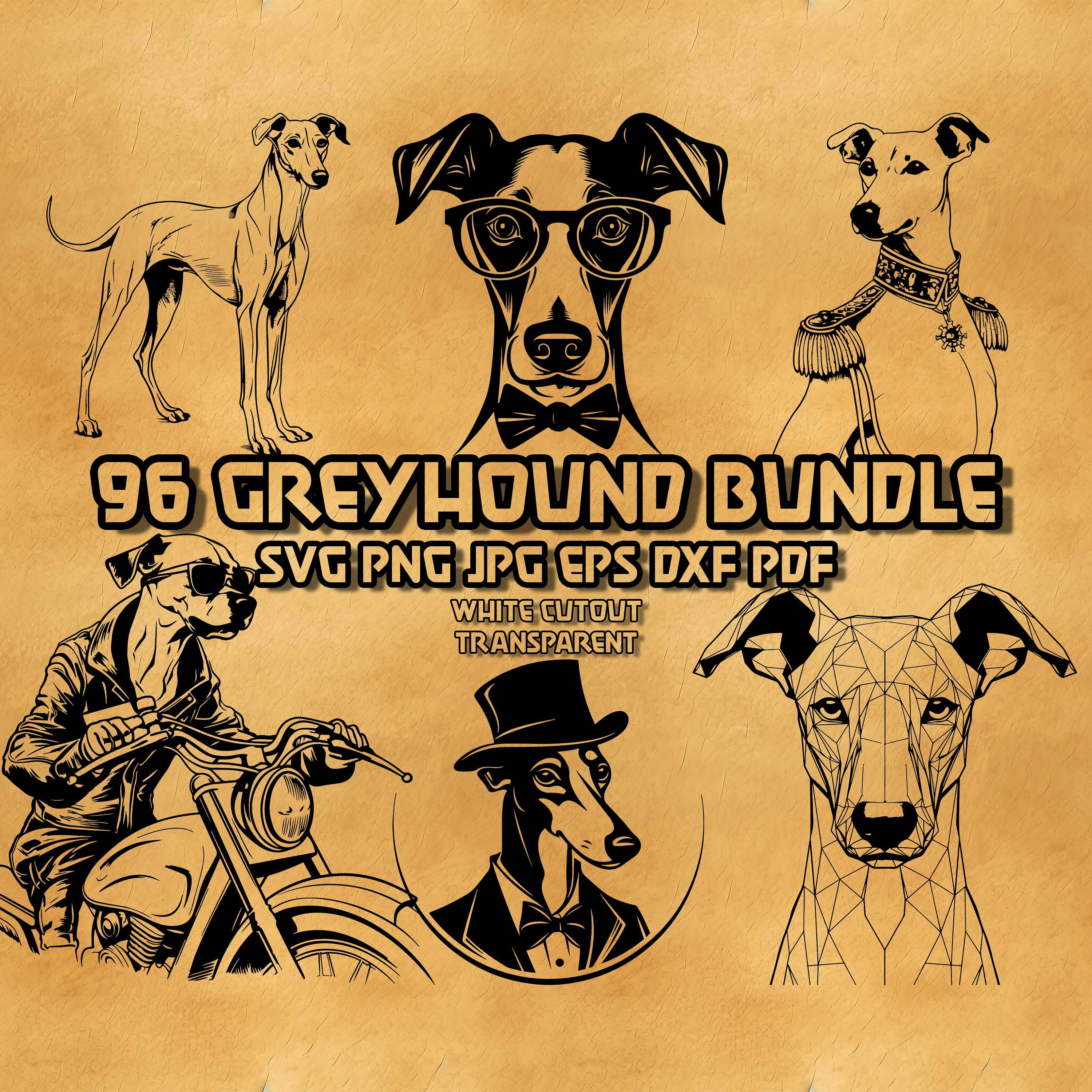 Greyhound Svg Bundle, Greyhound Cowboy Hat, Gentleman Greyhound Svg ...
