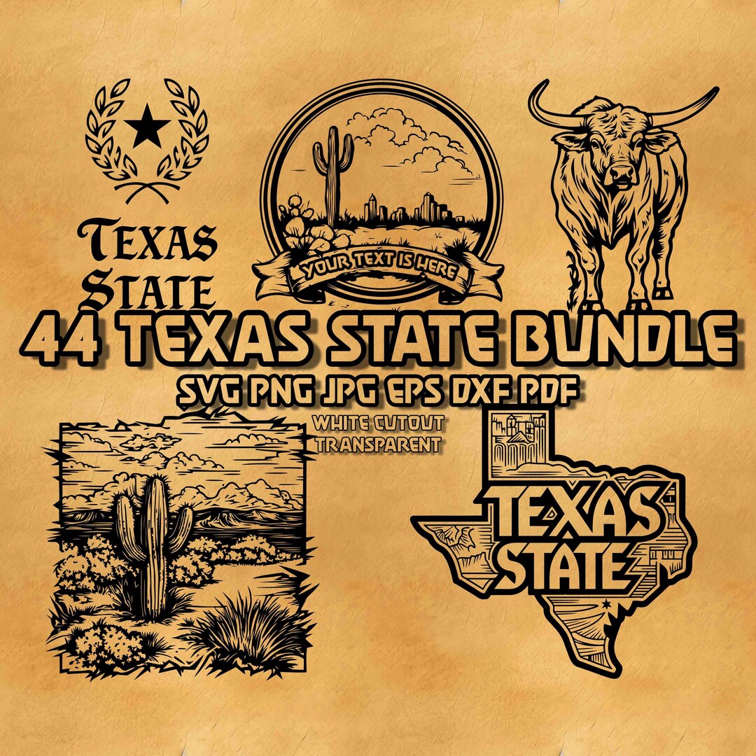 Texas State SVG Bundle, Texas Outline State Shape, Texas Lone Star ...
