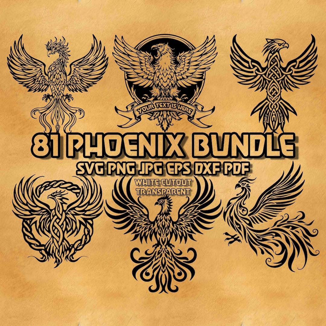 Phoenix Svg Bundle, Mythical Phoenix Design, Phoenix Monogram, Magical ...