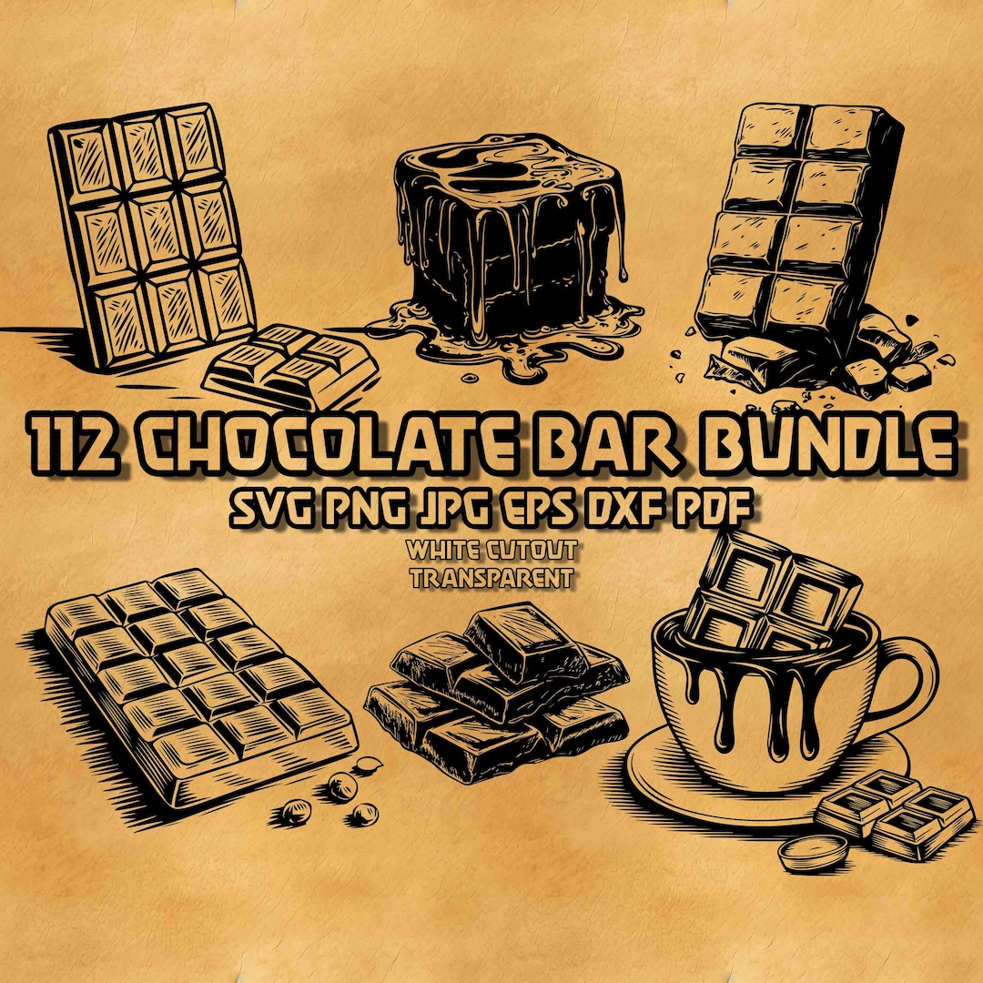 Chocolate Bar SVG Bundle, Digital Chocolate Designs, Chocolate Bar ...