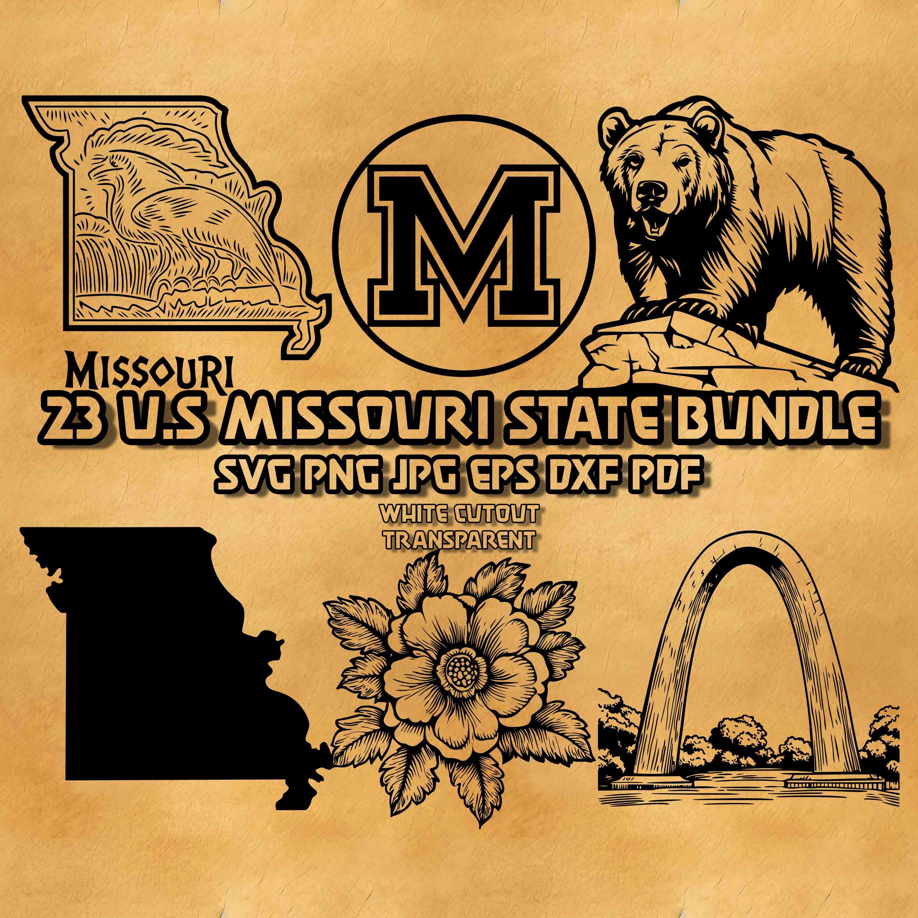 Missouri State Outline SVG Bundle: Laser Engrave File (digital Download ...