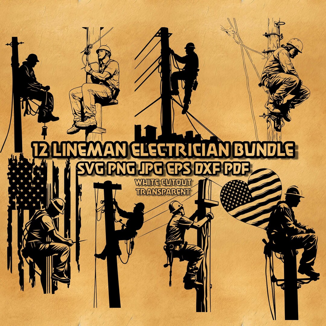 Lineman Electrician Svg Bundle, Lineman American Flag, Lineman USA Flag, Electrician Png ...
