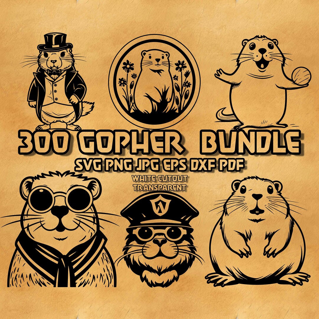 Gopher Svg Bundle, Cowboy Gopher Svg, Floral Gopher Svg, Genlteman ...