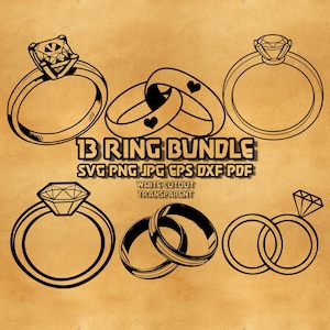 Marriage Rings Svg Bundle, Wedding Ring Svg, Diamond Ring Svg, Wedding ...