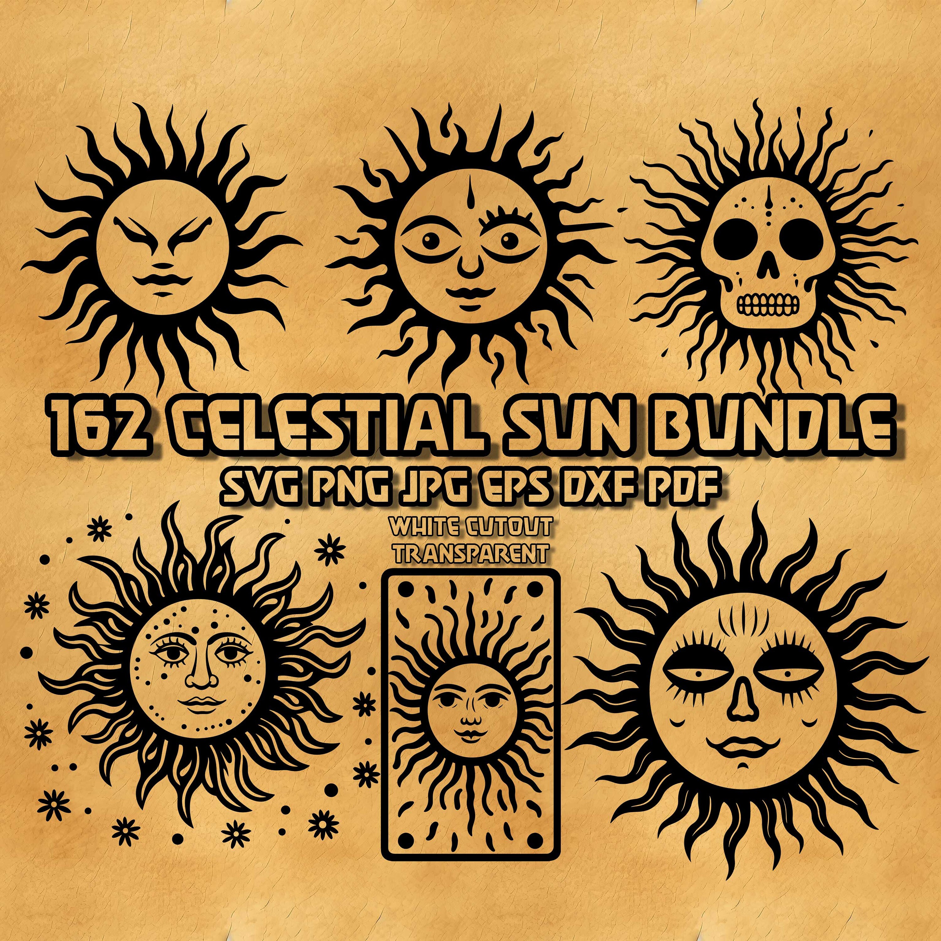 Sun Svg Bundle Celestial Sun Svg Bundle Mystical Sun Svg - Etsy