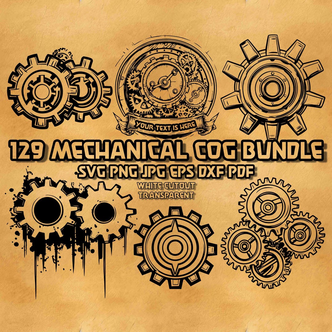 Mechanical Cog Svg Bundle, Gear Cogs Svg, Gear System Complex Design ...