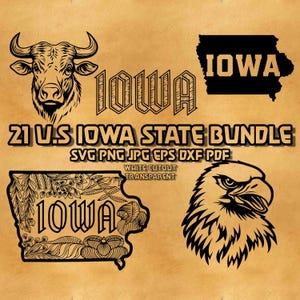 Iowa State Outline SVG Bundle: Laser Engrave File - Etsy