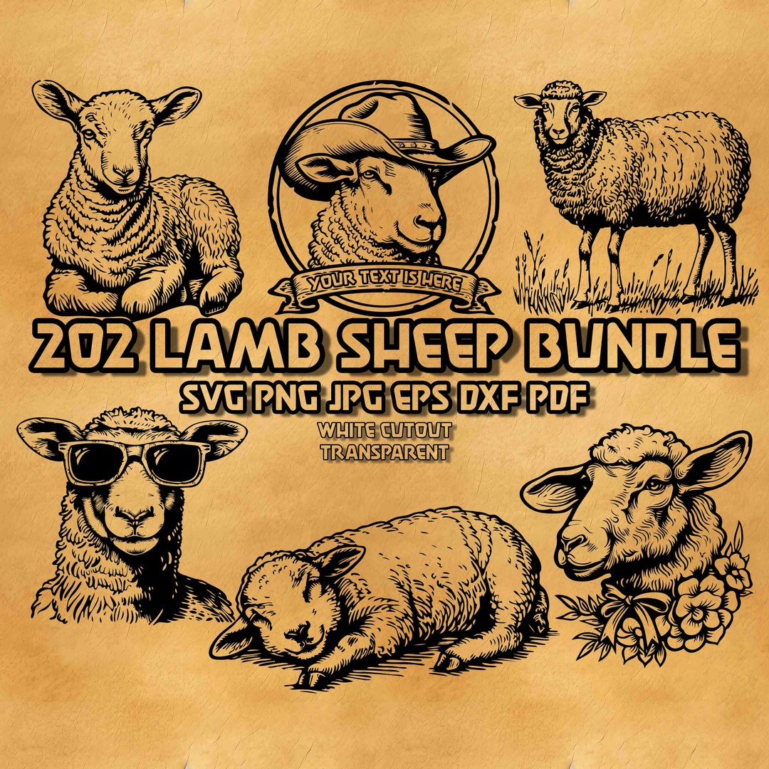 Lamb Sheep Svg Bundle, Sheep With Sunglasses, Cowboy Sheep Svg ...