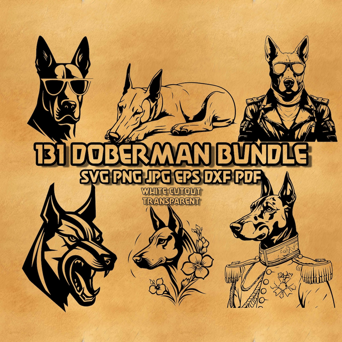 Doberman Svg Bundle, Angry Doberman Svg, Peeking Doberman Svg, Cowboy ...
