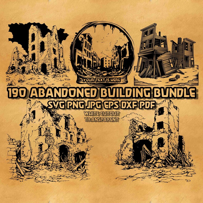Abandoned Building SVG Bundle: Urban Decay Clipart (digital Files) - Etsy