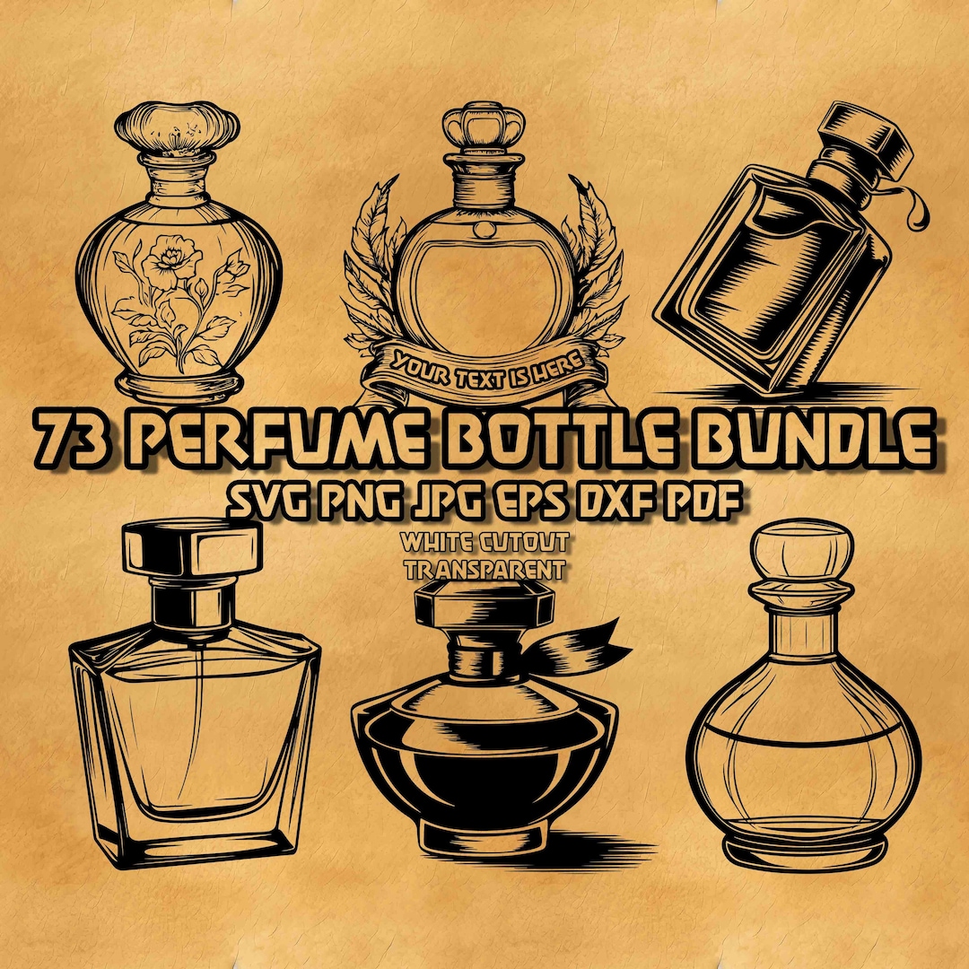 Vintage Perfume Bottle SVG Bundle, Vintage Luxury Cosmetic Perfume ...